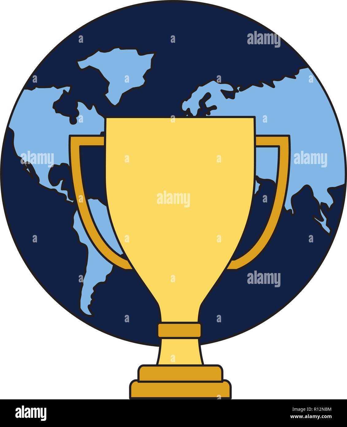world map trophy business concept vector illustration Stock Vector ...