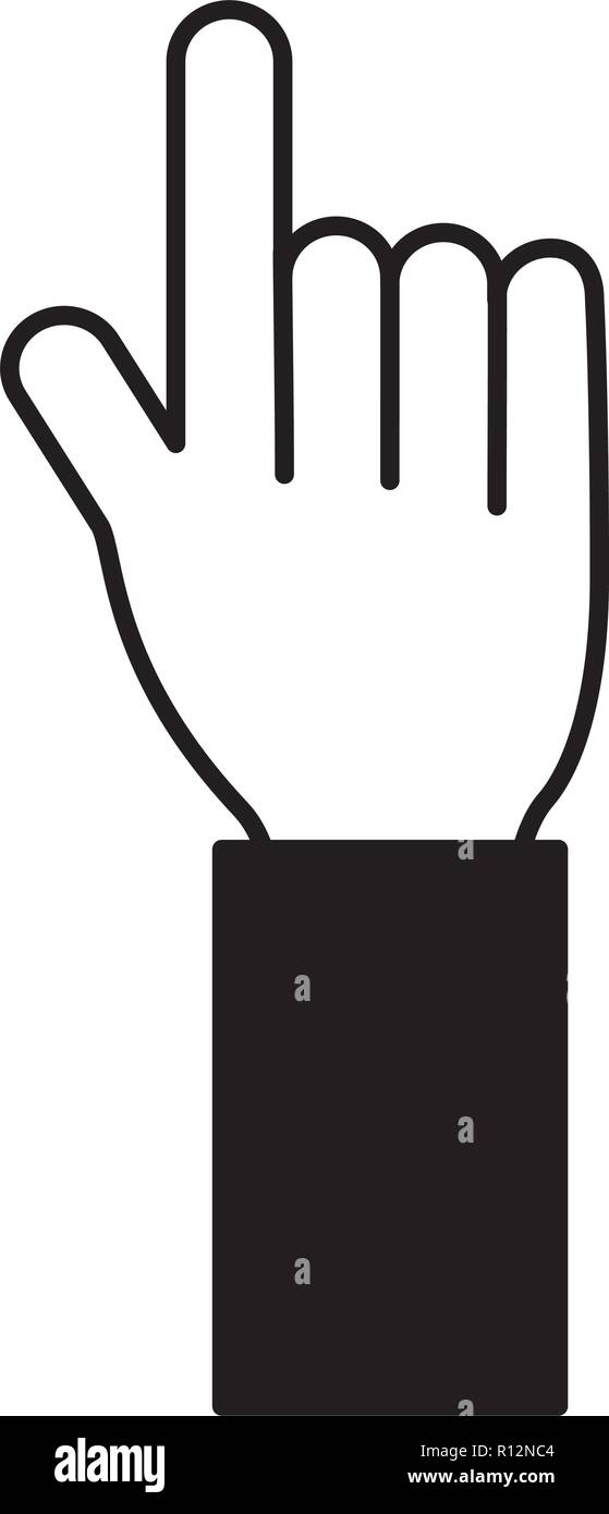 hand pointing index finger on white background vector illustration ...