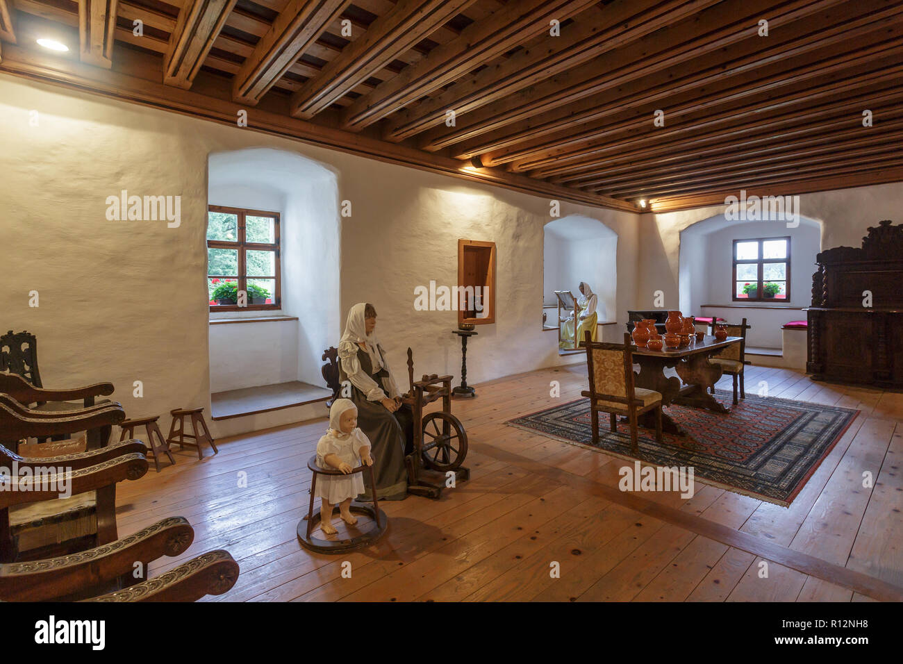 POSTOJNA, SLOVENIA- June 30, 2015: Interior Predjama Castle in Postojna ...