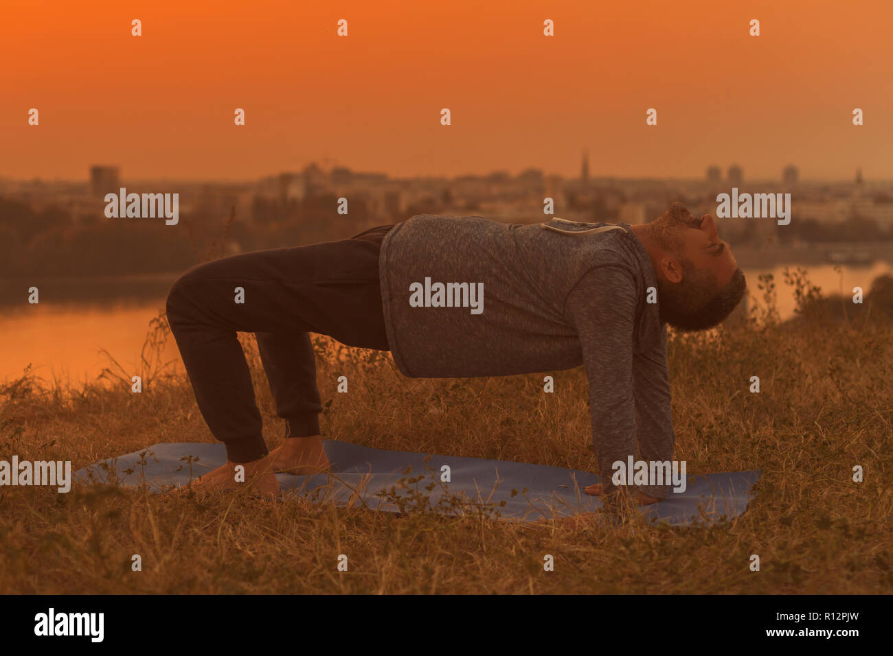Yoga bridge pose man hi-res stock photography and images - Alamy