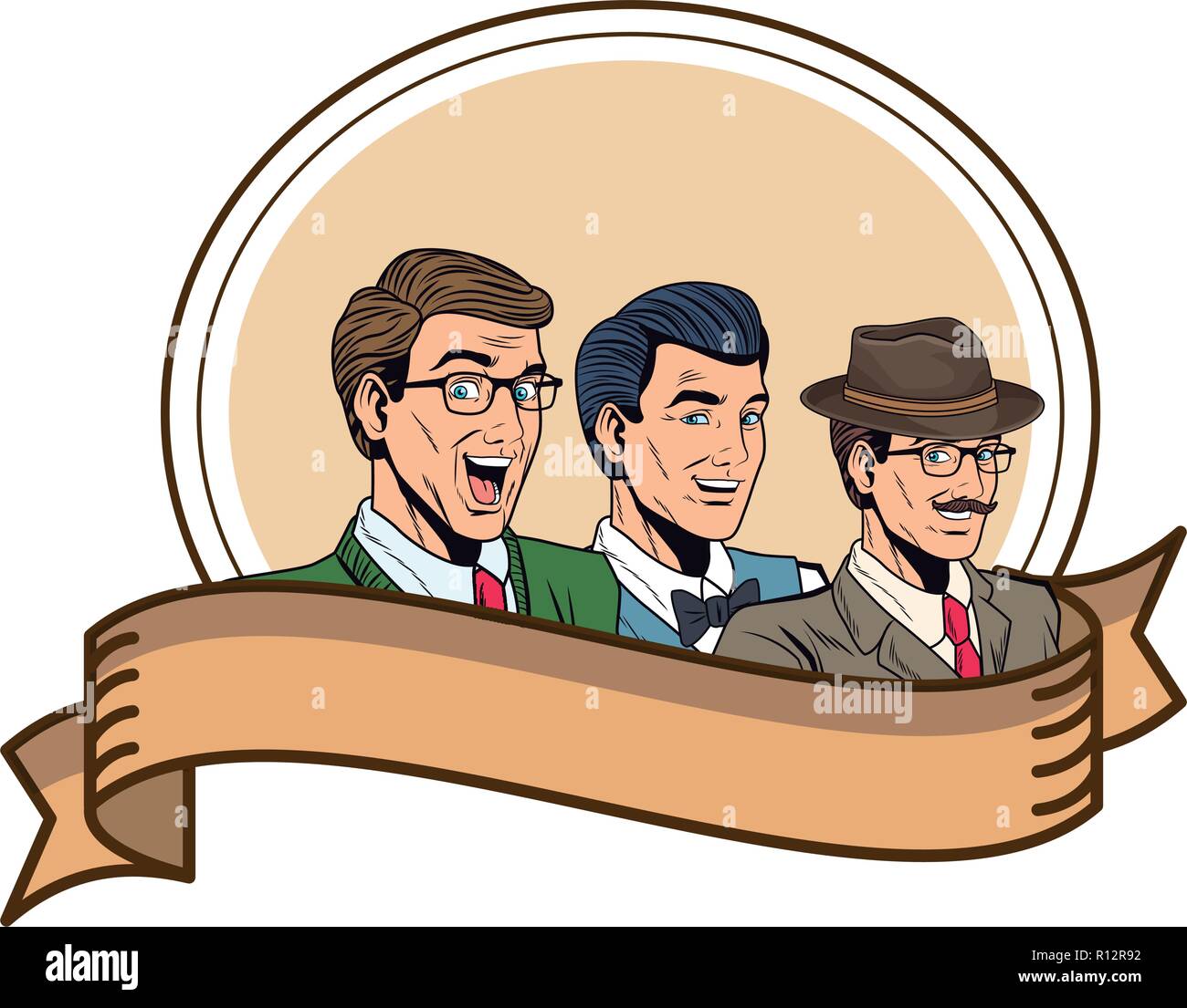 The men 1950 Stock Vector Images - Alamy