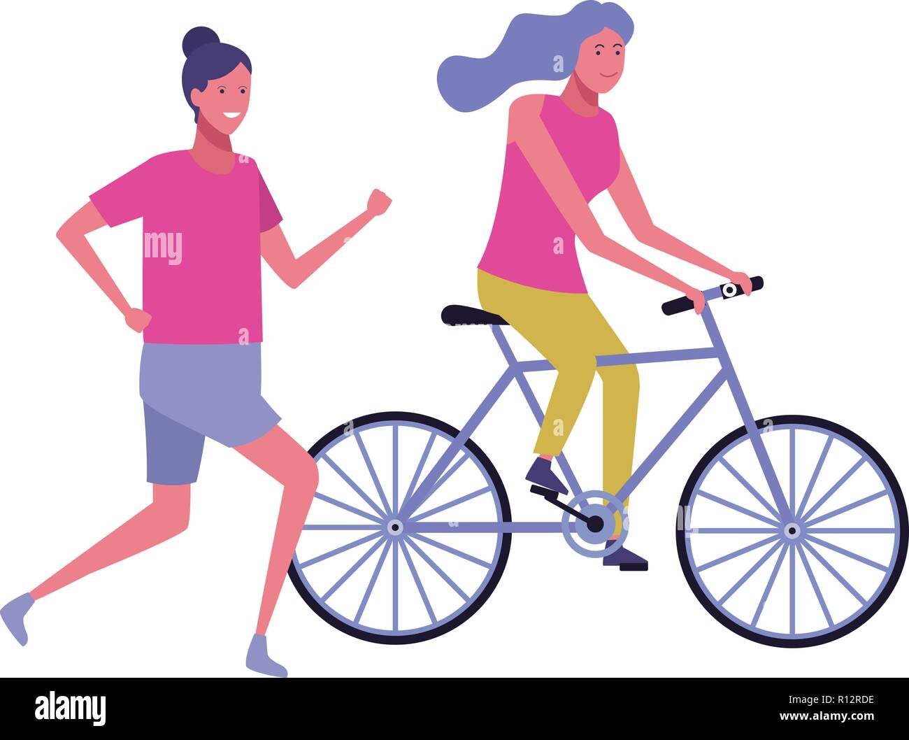 Friends and exercise cartoons Stock Vector Image & Art - Alamy