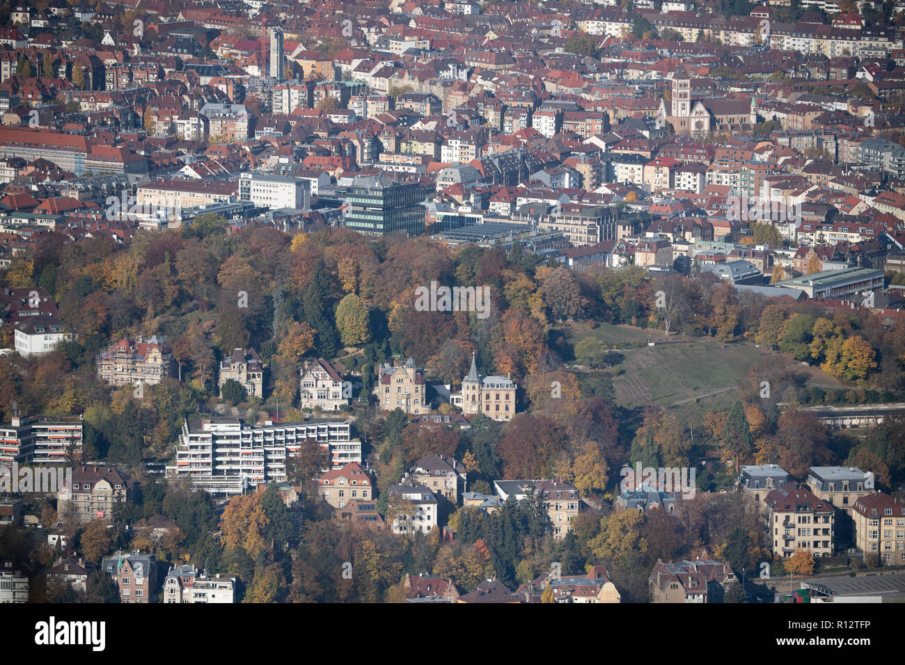 Stuttgart, Germany. 07th Nov, 2018. View from the television tower to ...