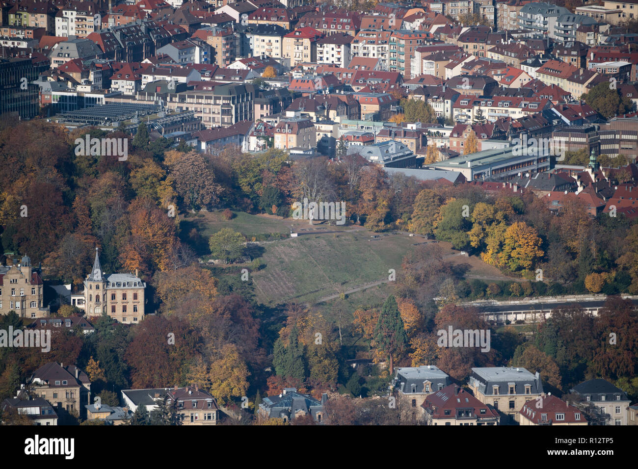 Stuttgart, Germany. 07th Nov, 2018. View from the television tower to ...