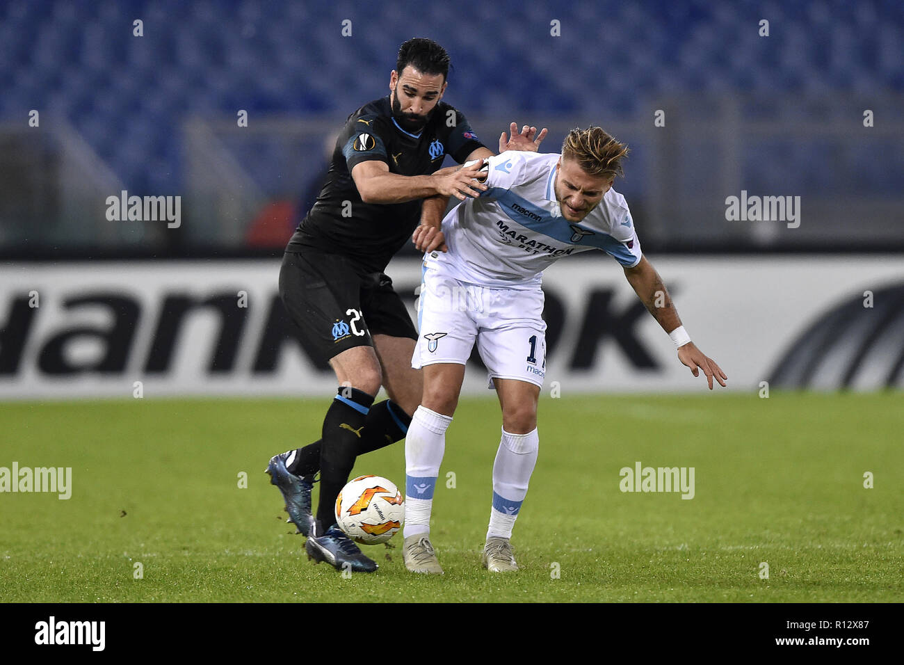 Rome, Italy. 8th November, 2018. Adil Rami of Olimpique de Marseille ...