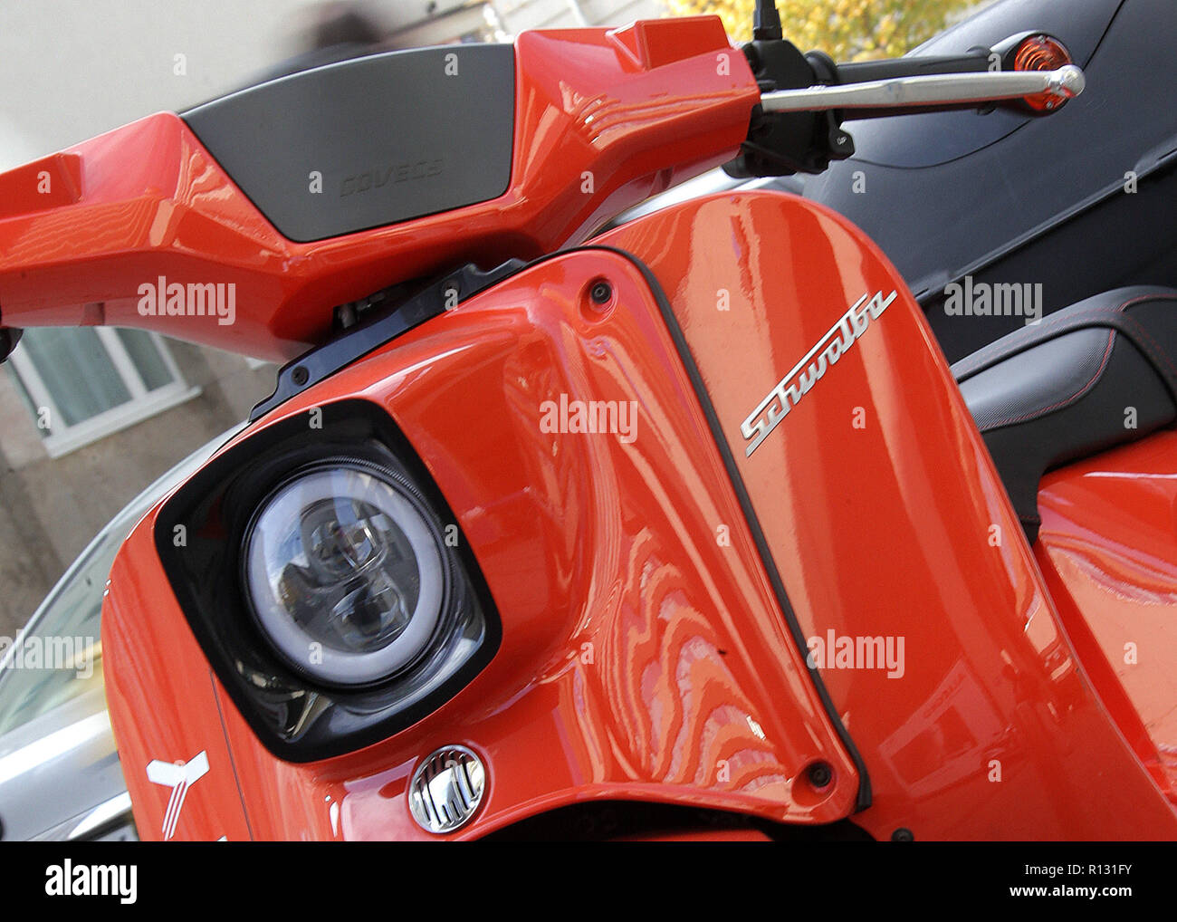 08 November 2018, Bavaria, München: An electric scooter of the brand ...