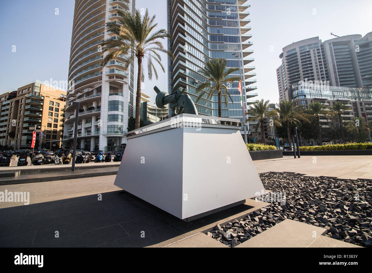 Beirut Lebanon. 9th November 2018. A large sculpture in Zaitunay Bay ...