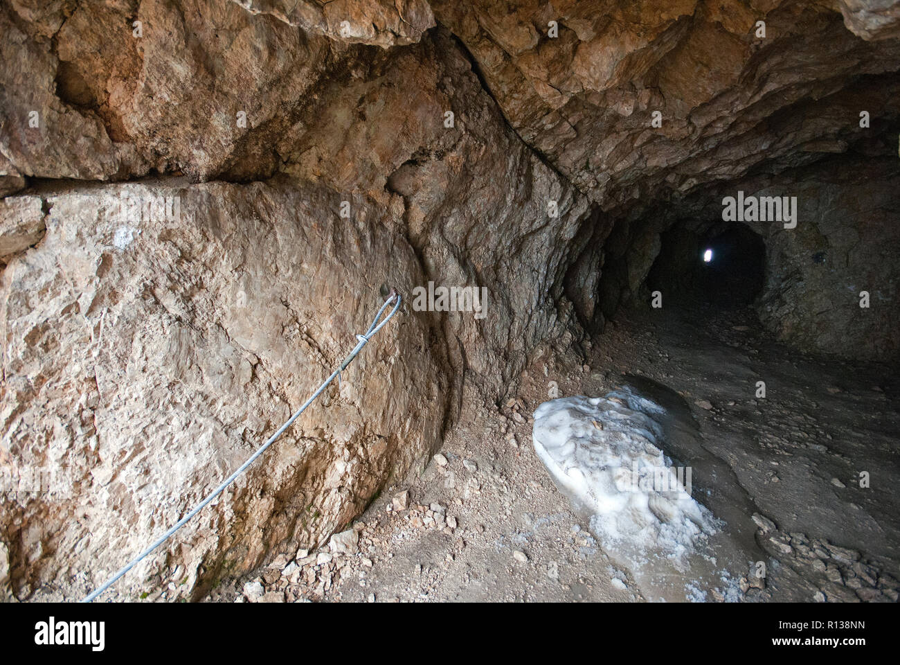 Cave of the First World War in the tunnel system of Punta Serauta ...