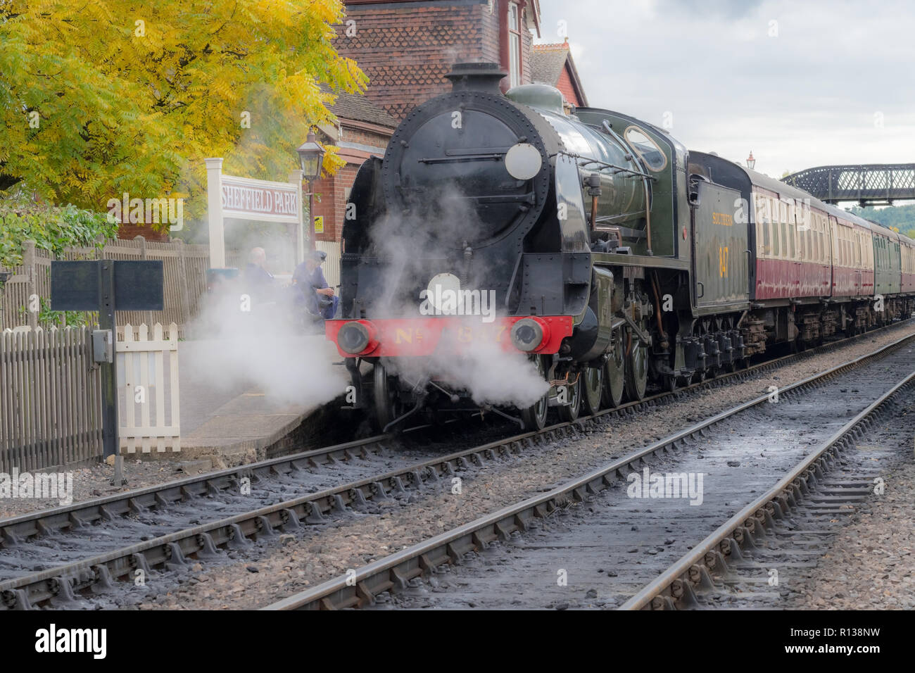 Steam at the station Stock Photo - Alamy