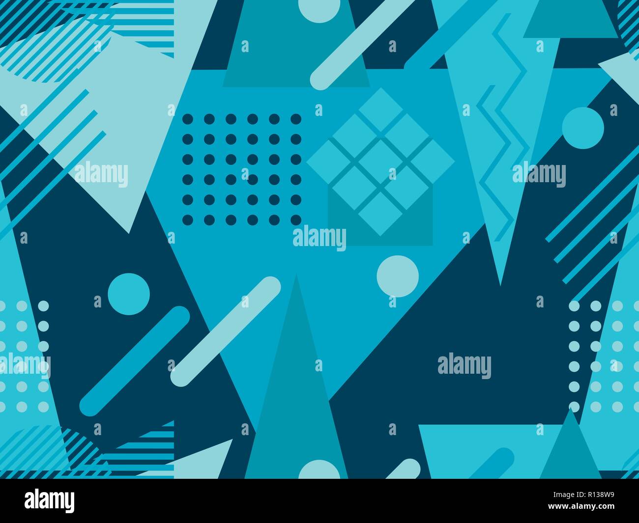 Memphis seamless pattern. Geometric elements memphis in the style of ...