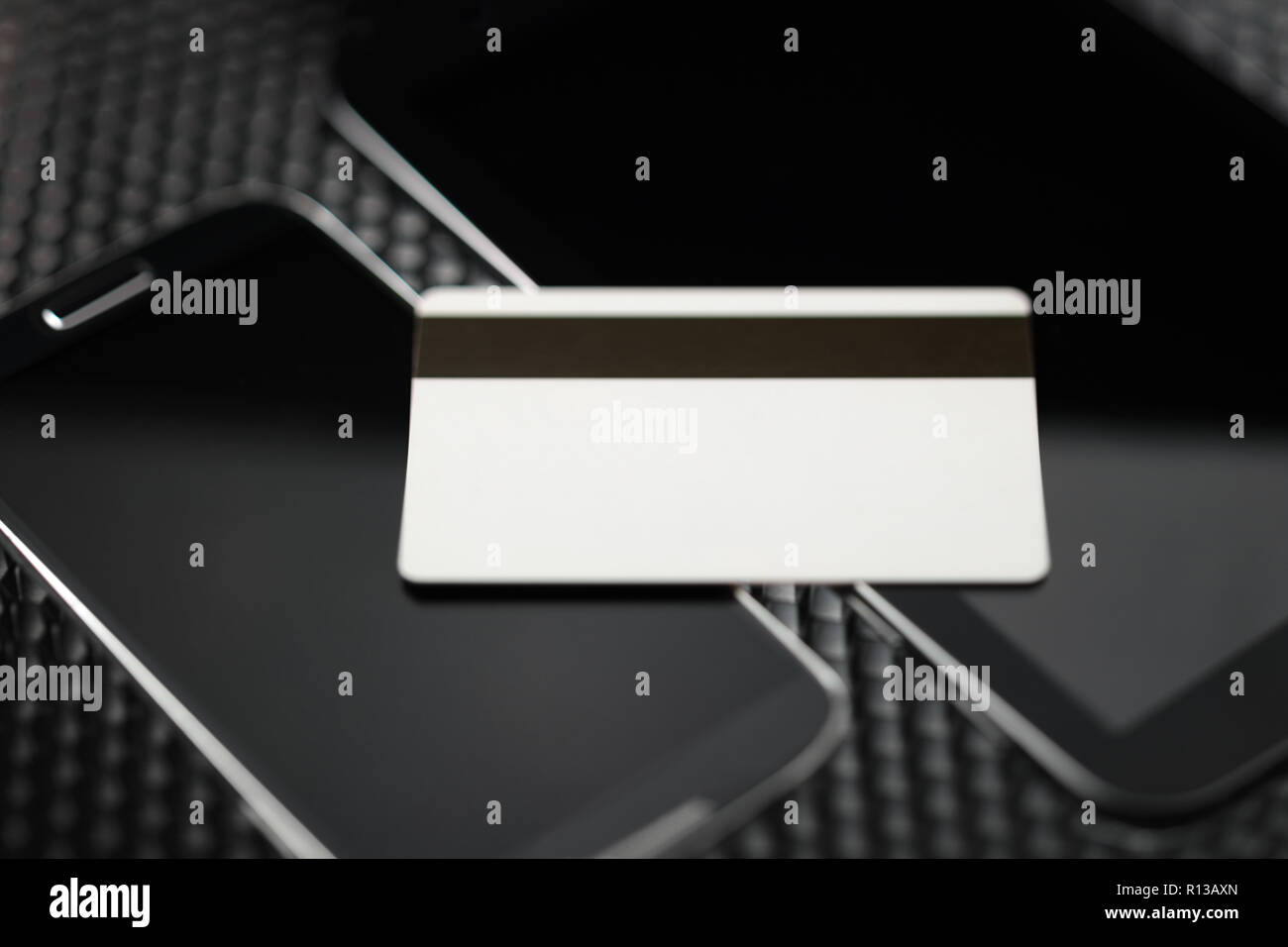 Smartphone tablet bank card cashless payment service system Stock Photo ...