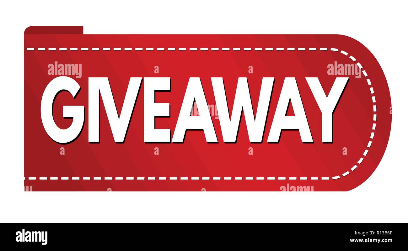 Giveaway banner design on white background, vector illustration Stock ...