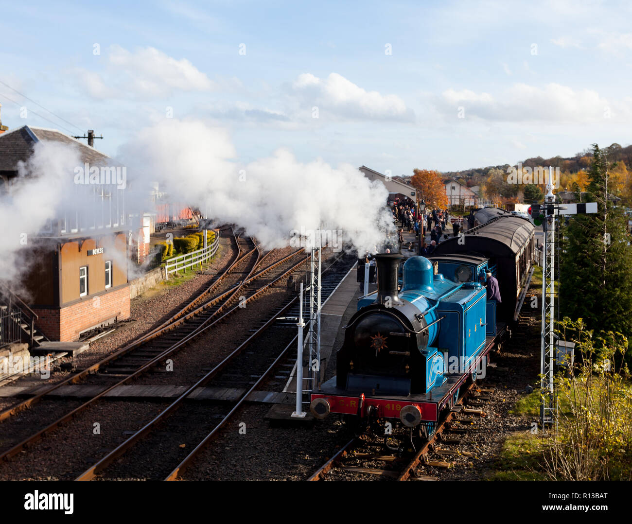 Steam engines running at the Bo'ness and Kinneil railway museum in ...
