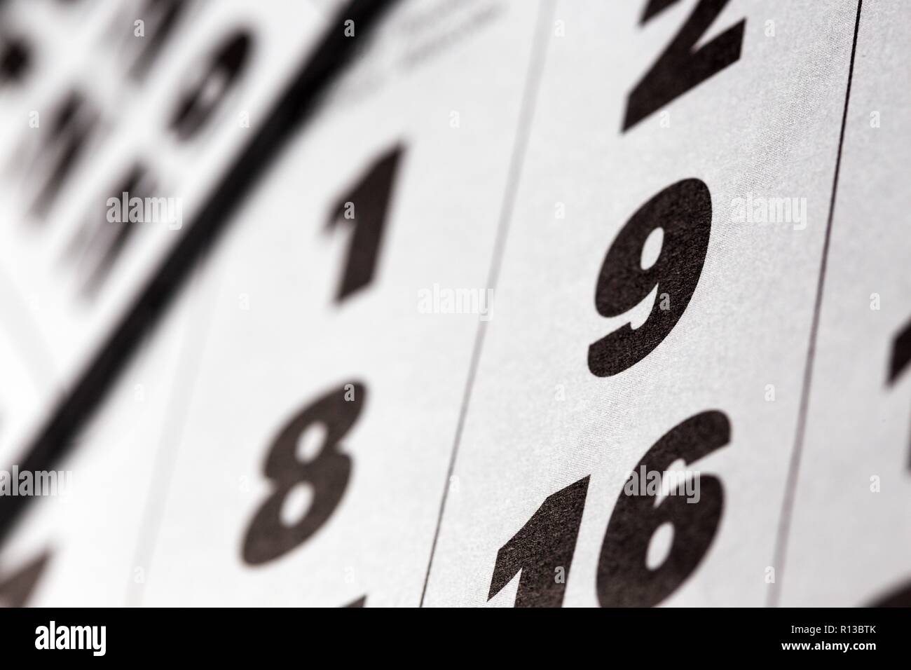 background made of calendar dates close up Stock Photo - Alamy