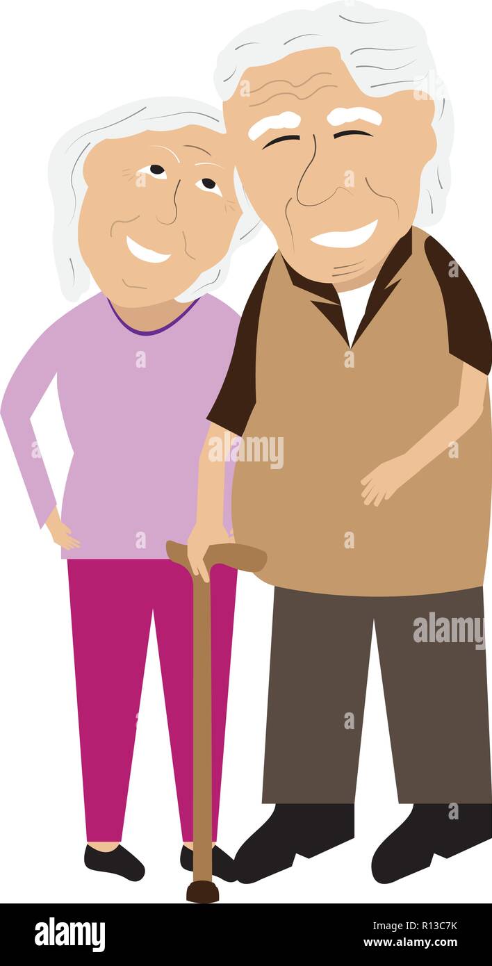 Happy old grandparents fun Stock Vector Images - Alamy
