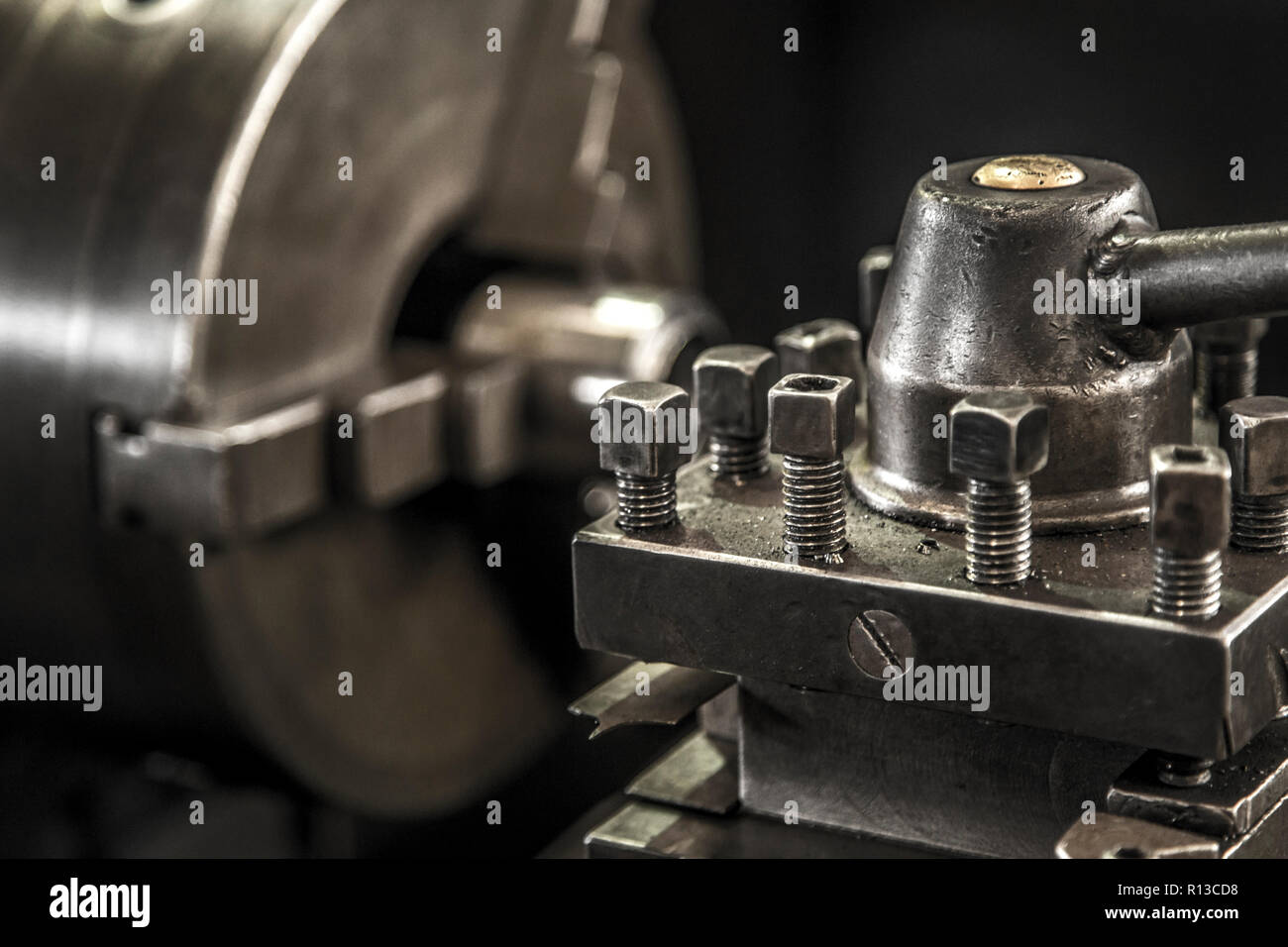 Industry lathe machine work Stock Photo - Alamy
