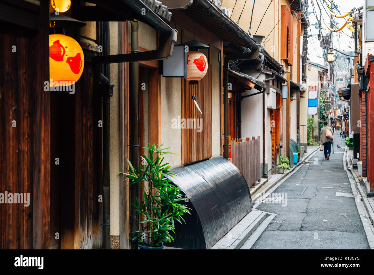 Pontocho, Japanese old restaurant and pub alley in Kyoto, Japan Stock ...