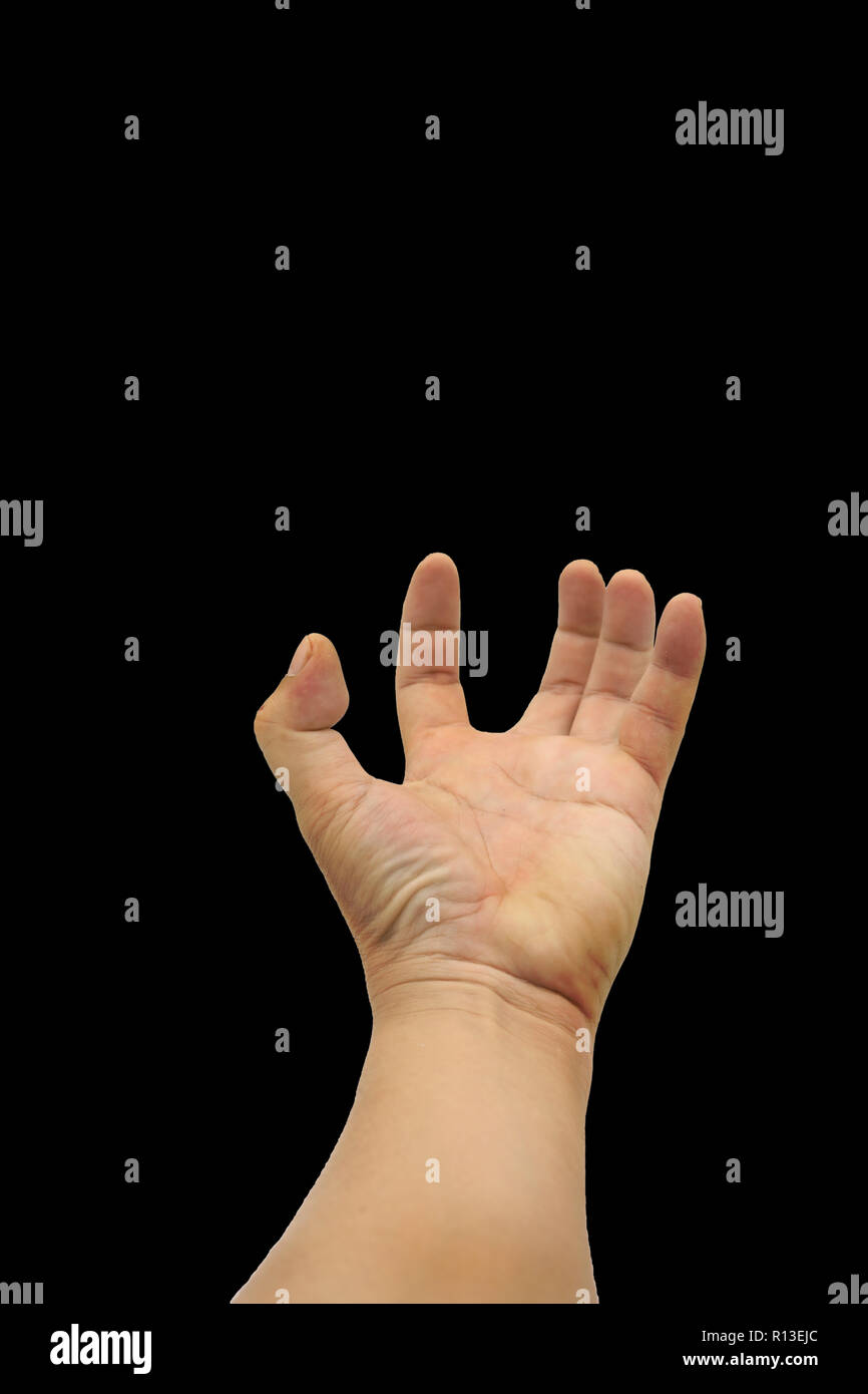 Hand reaching out palm up hi-res stock photography and images - Alamy