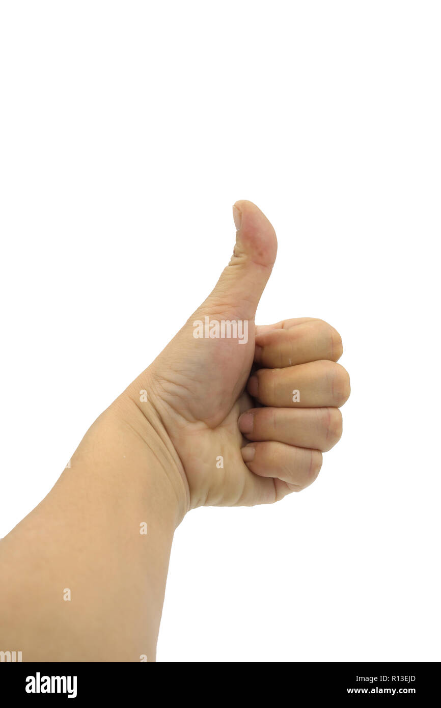 hand on isolated on white background.This had clipping path Stock Photo ...
