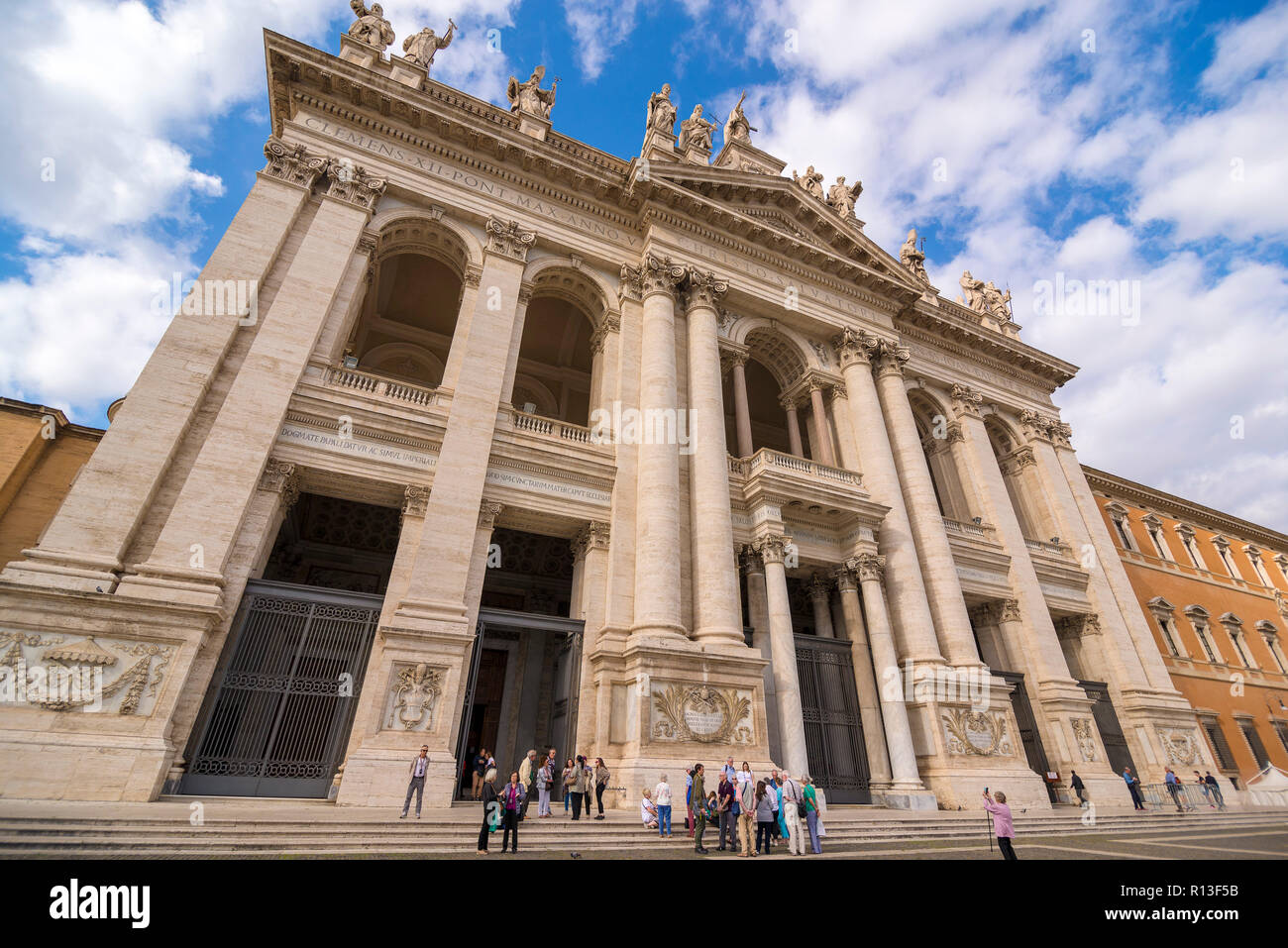 ROME, ITALY - OCTOBER 26, 2018: facade of Archbasilica of St. John ...