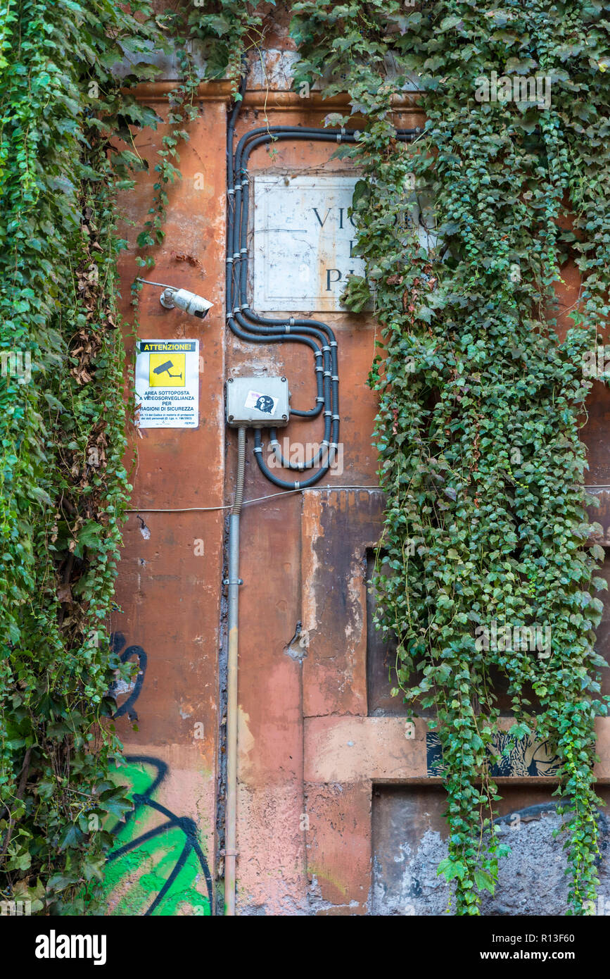 ROME, ITALY - OCTOBER 25, 2018: Colorful Trastevere is a funky ...