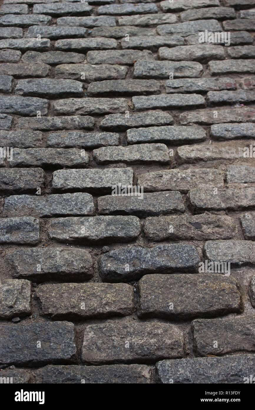 Old, brick street in downtown Boston, MA. Brick textured background ...