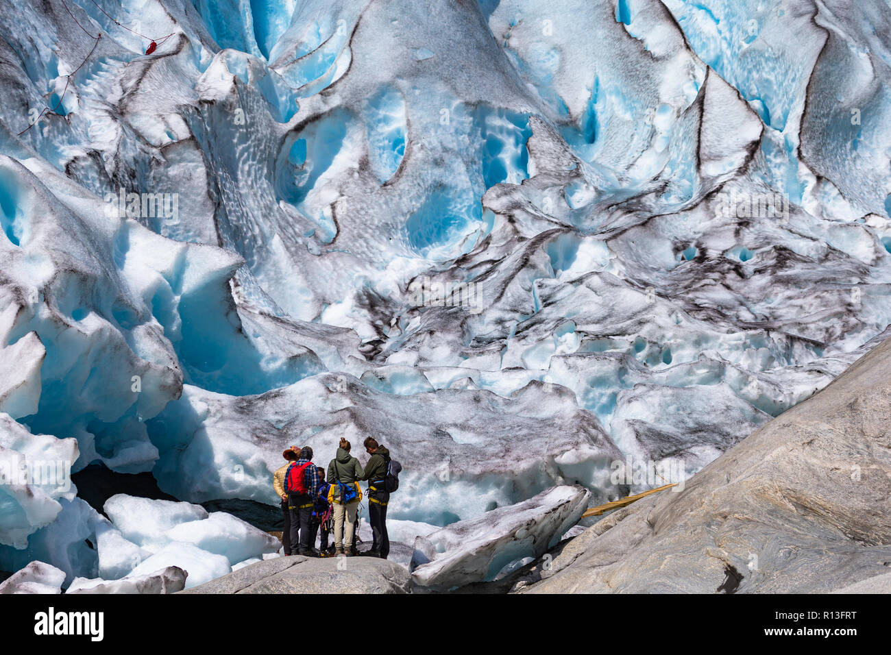 Nigardsbreen. A glacier arm of the large Jostedalsbreen glacier ...