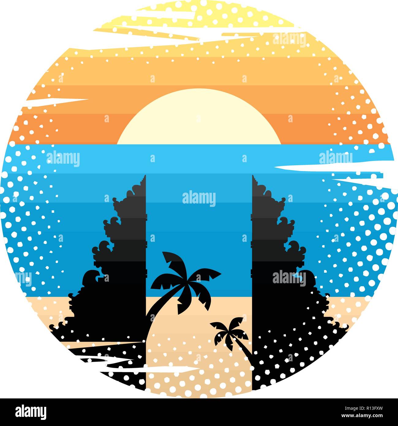 Kuta sunset indonesia Stock Vector Images - Alamy