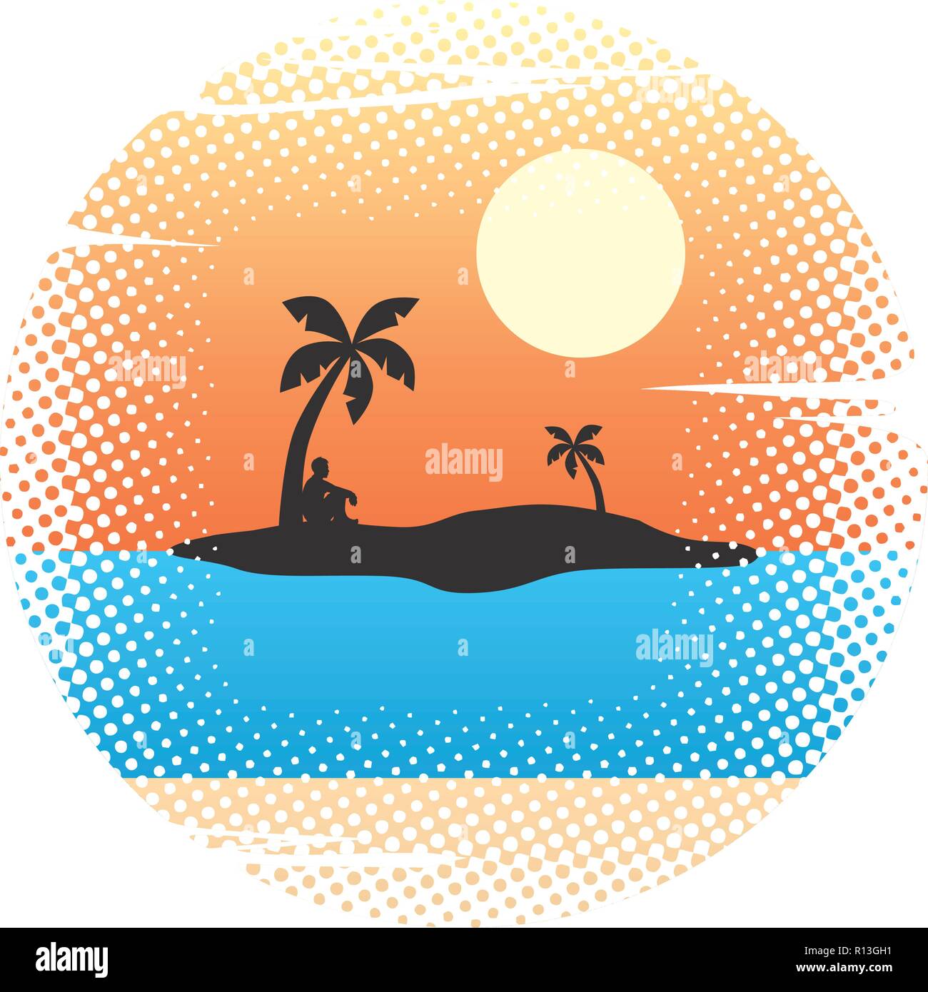 Cast away island beach Stock Vector Images - Alamy