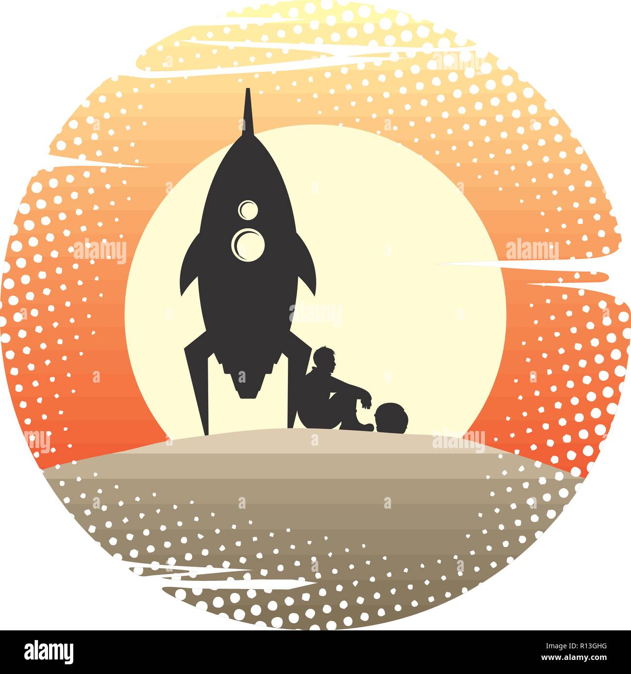 lost in space expedition traveller rocket vector Stock Vector Image ...
