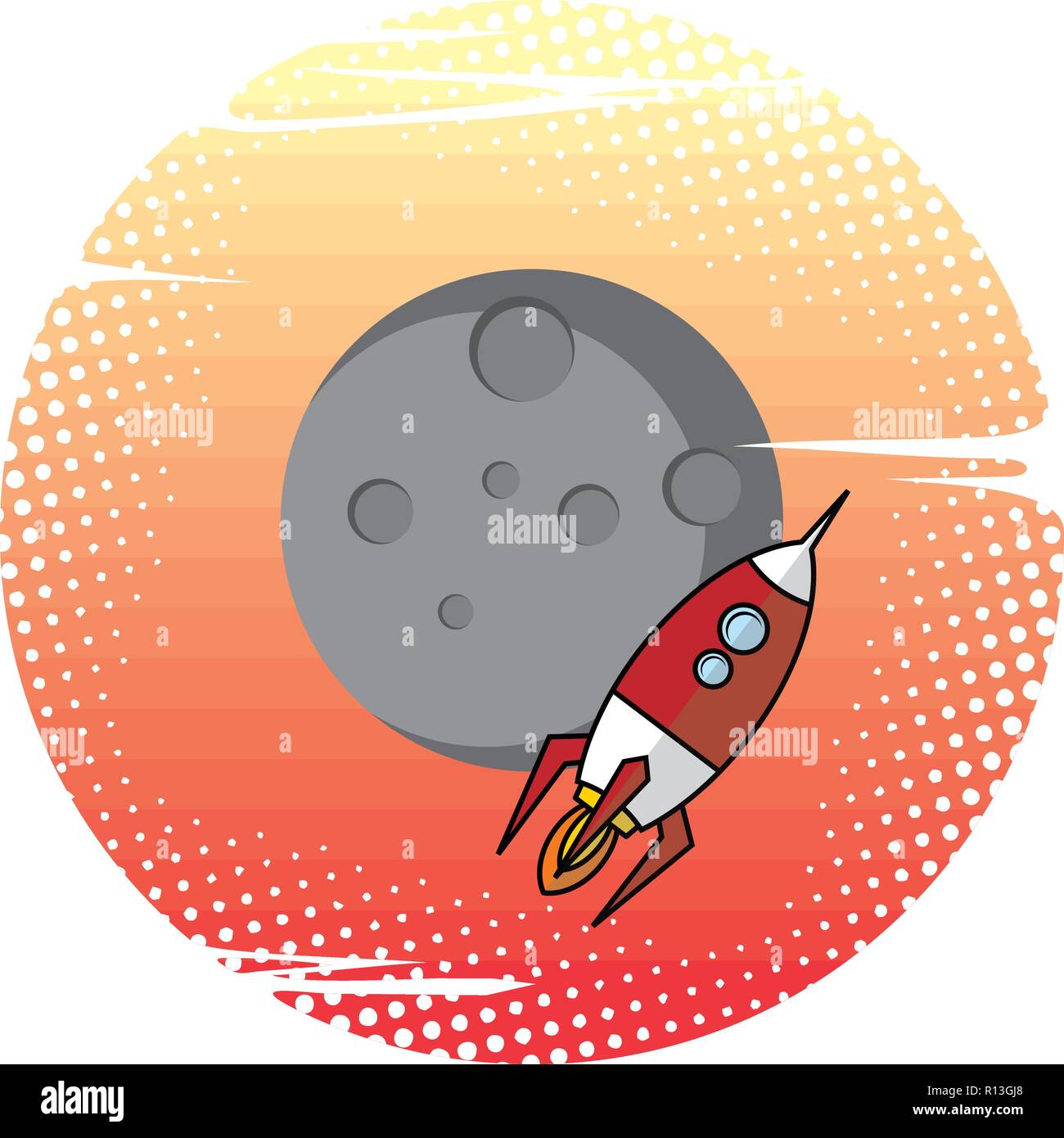 space moon expedition traveller rocket vector Stock Vector Image & Art ...