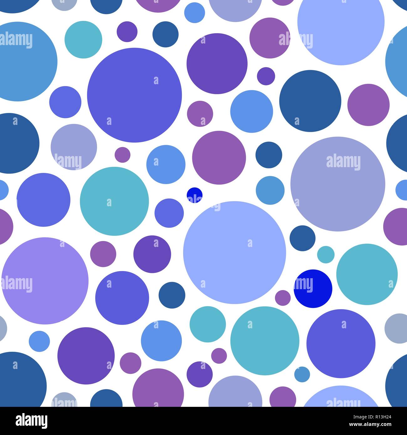 Bright dark and light blue circle. Chaotic Seamless pattern round ...