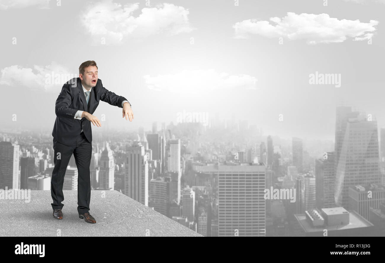 Zombi elegant businessman on the top of the city Stock Photo - Alamy
