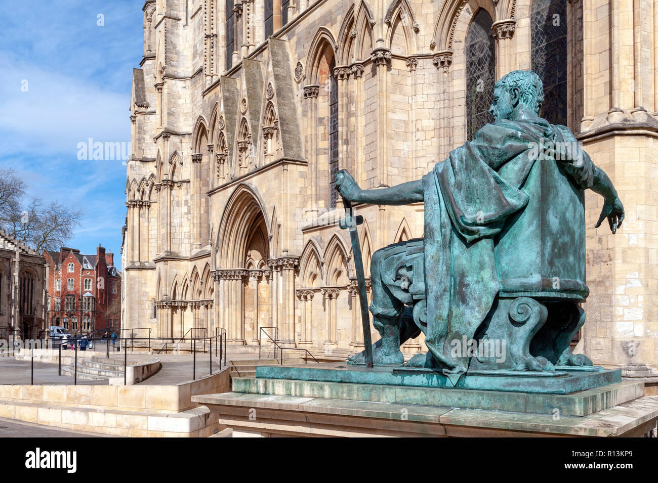 York, England - April 2018: Statue of Constantine The Great situated ...