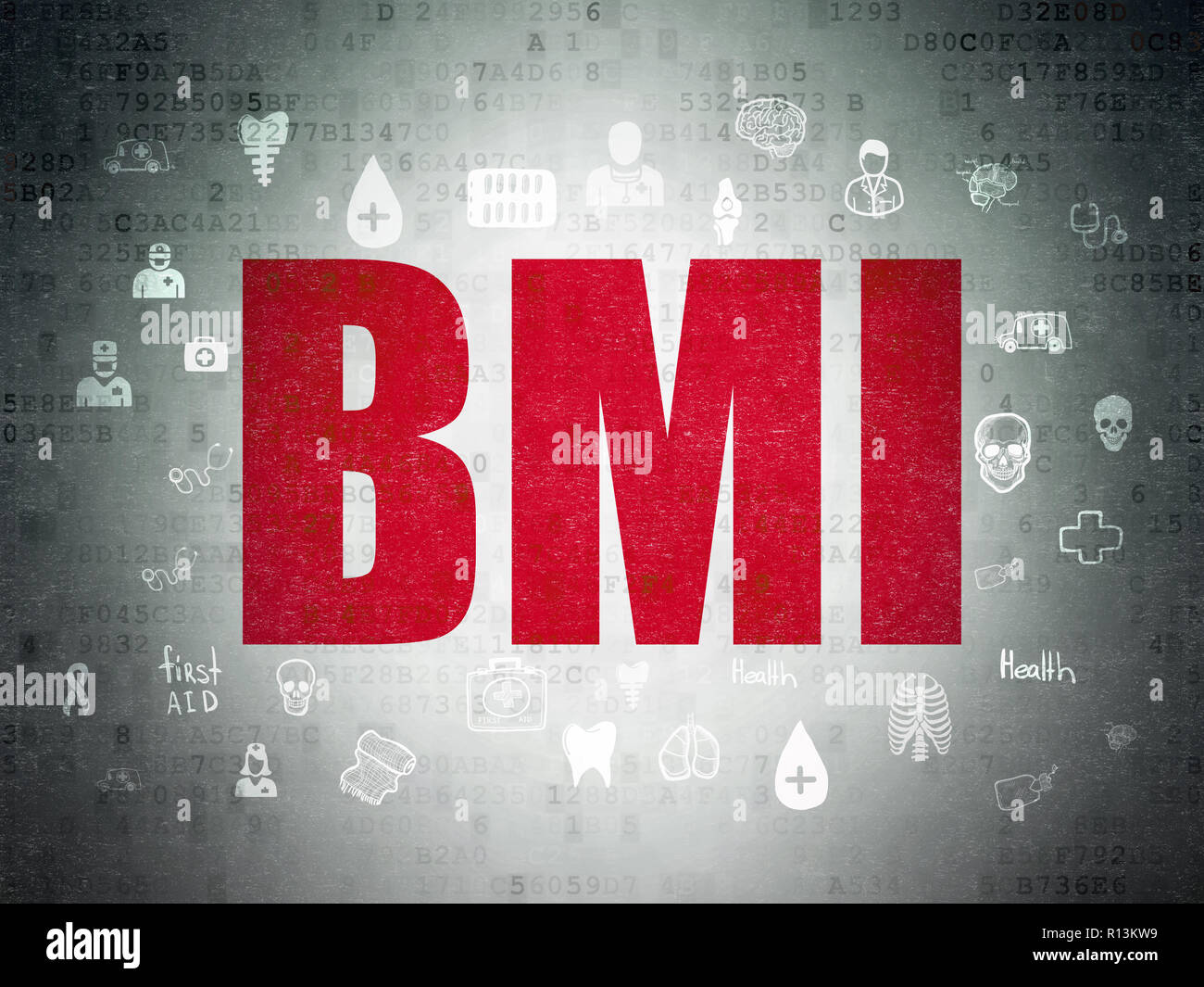 Medicine concept: BMI on Digital Data Paper background Stock Photo - Alamy
