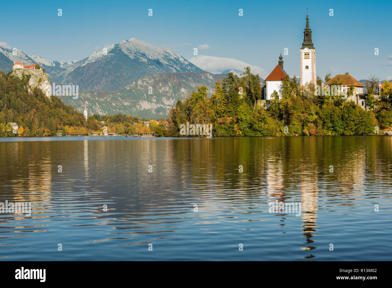 Colorful autumn at Lake Bled, SLovenia Stock Photo - Alamy