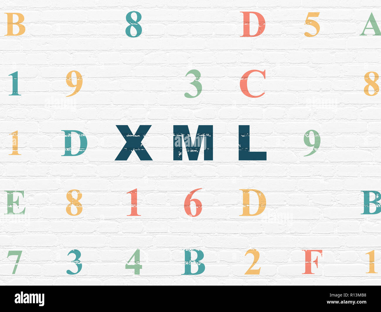 Programming concept: word Xml on wall background Stock Photo - Alamy