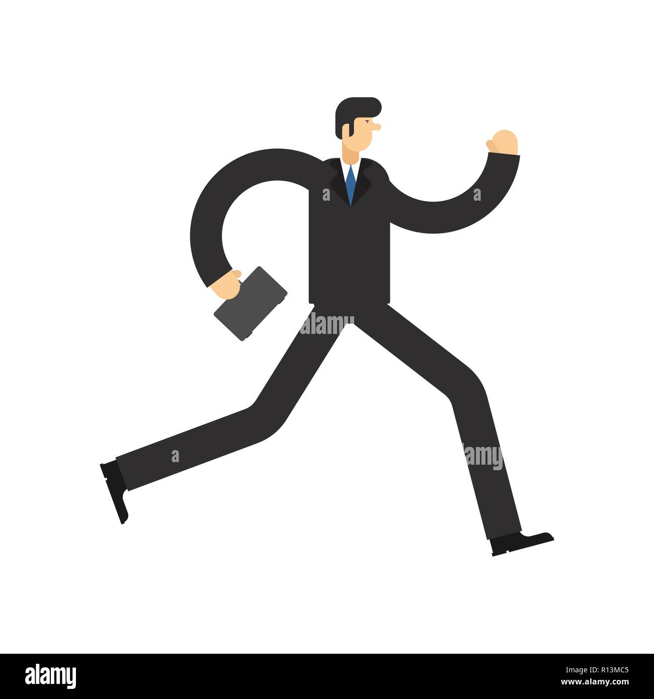 Businessman running isolated. Boss run. Vector illustration Stock ...