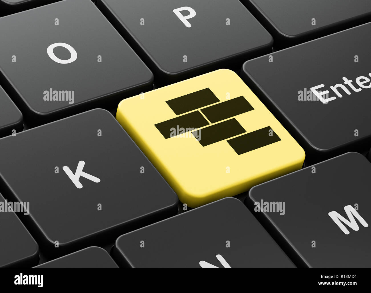 Construction concept: Bricks on computer keyboard background Stock ...