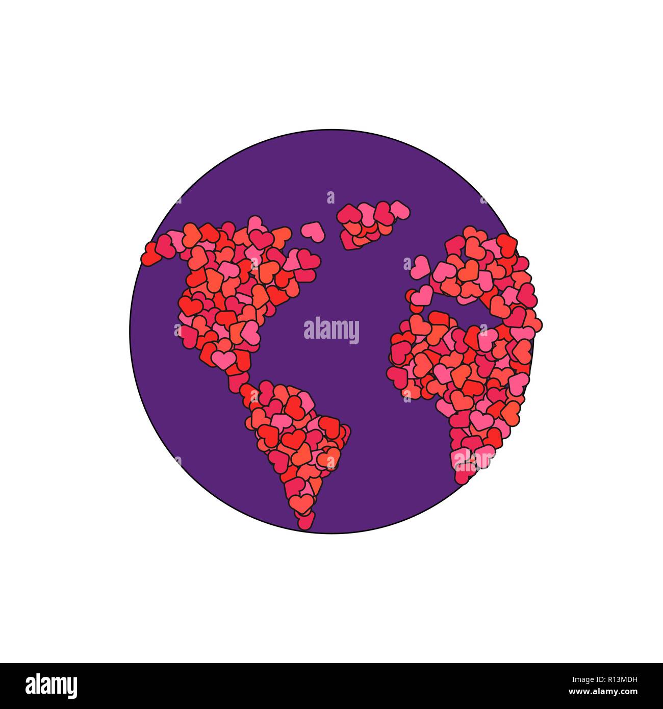 Poster for hearts the world Stock Vector Images - Alamy