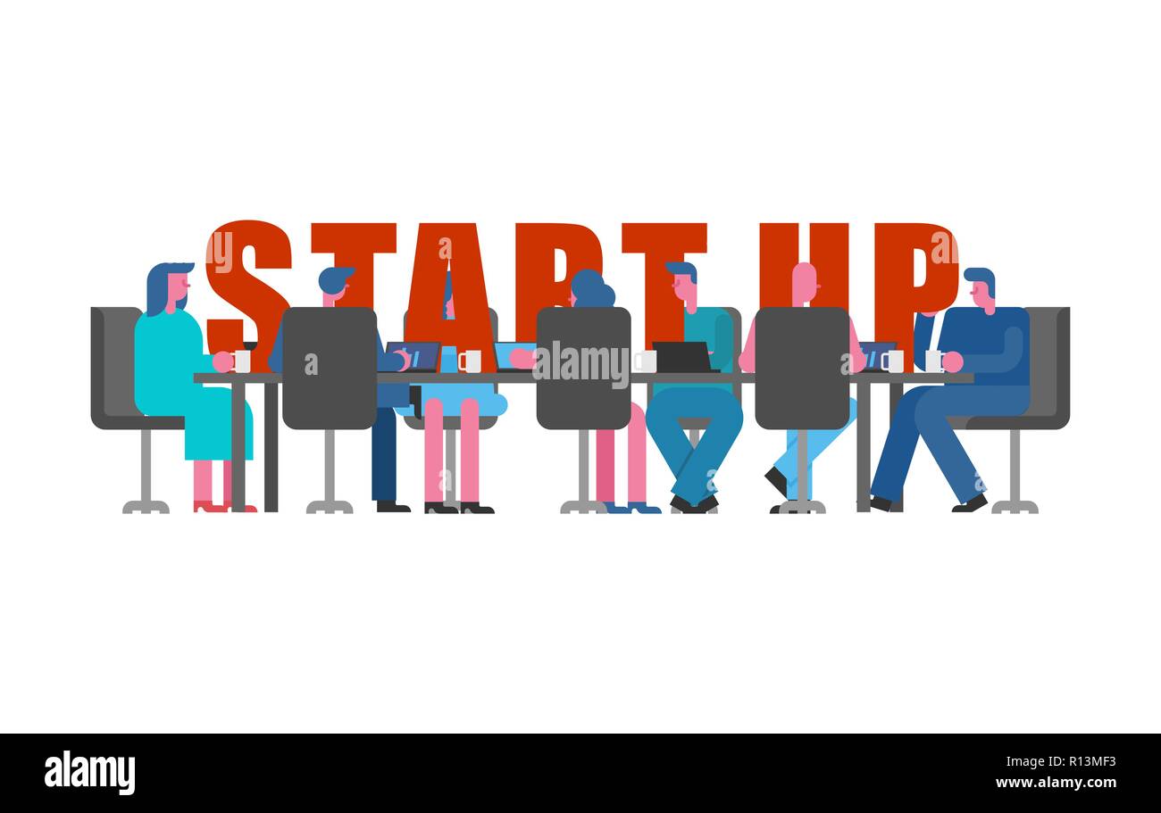 Start up work environment Stock Vector Images - Alamy