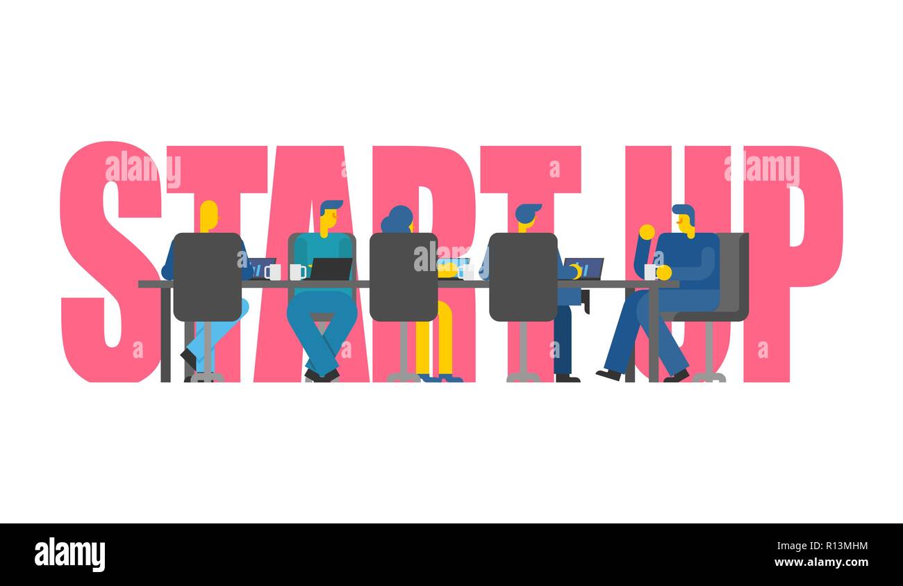 Start up work environment Stock Vector Images - Alamy