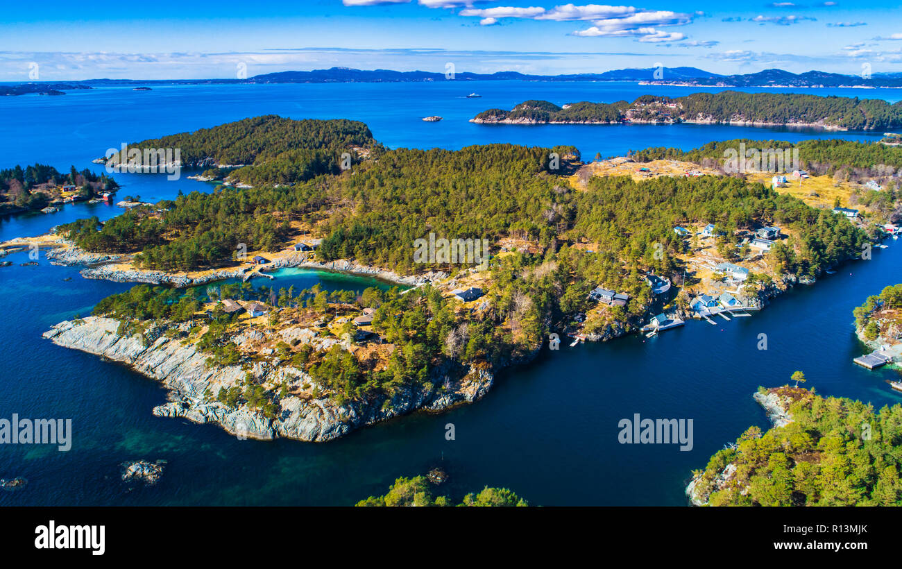 Aerial fjord view near Os village. Bergen, Norway Stock Photo - Alamy