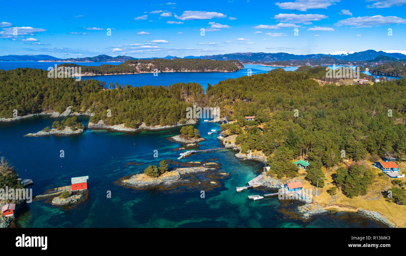 Aerial fjord view near Os village. Bergen, Norway Stock Photo - Alamy