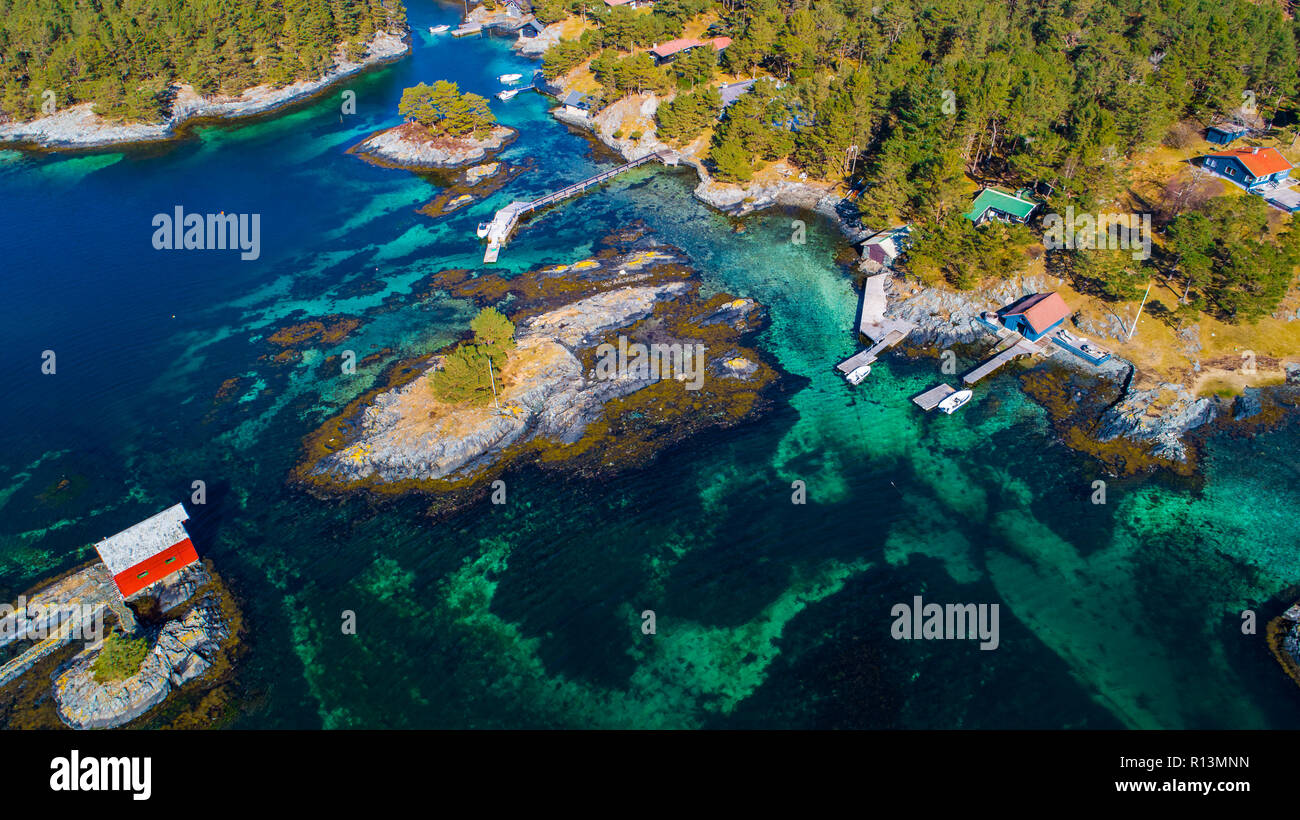 Aerial fjord view near Os village. Bergen, Norway Stock Photo - Alamy