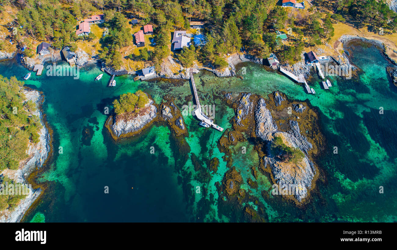 Aerial fjord view near Os village. Bergen, Norway Stock Photo - Alamy