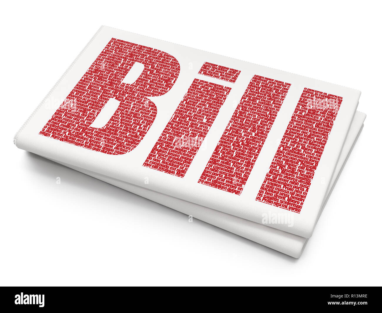 Banking concept: Bill on Blank Newspaper background Stock Photo - Alamy