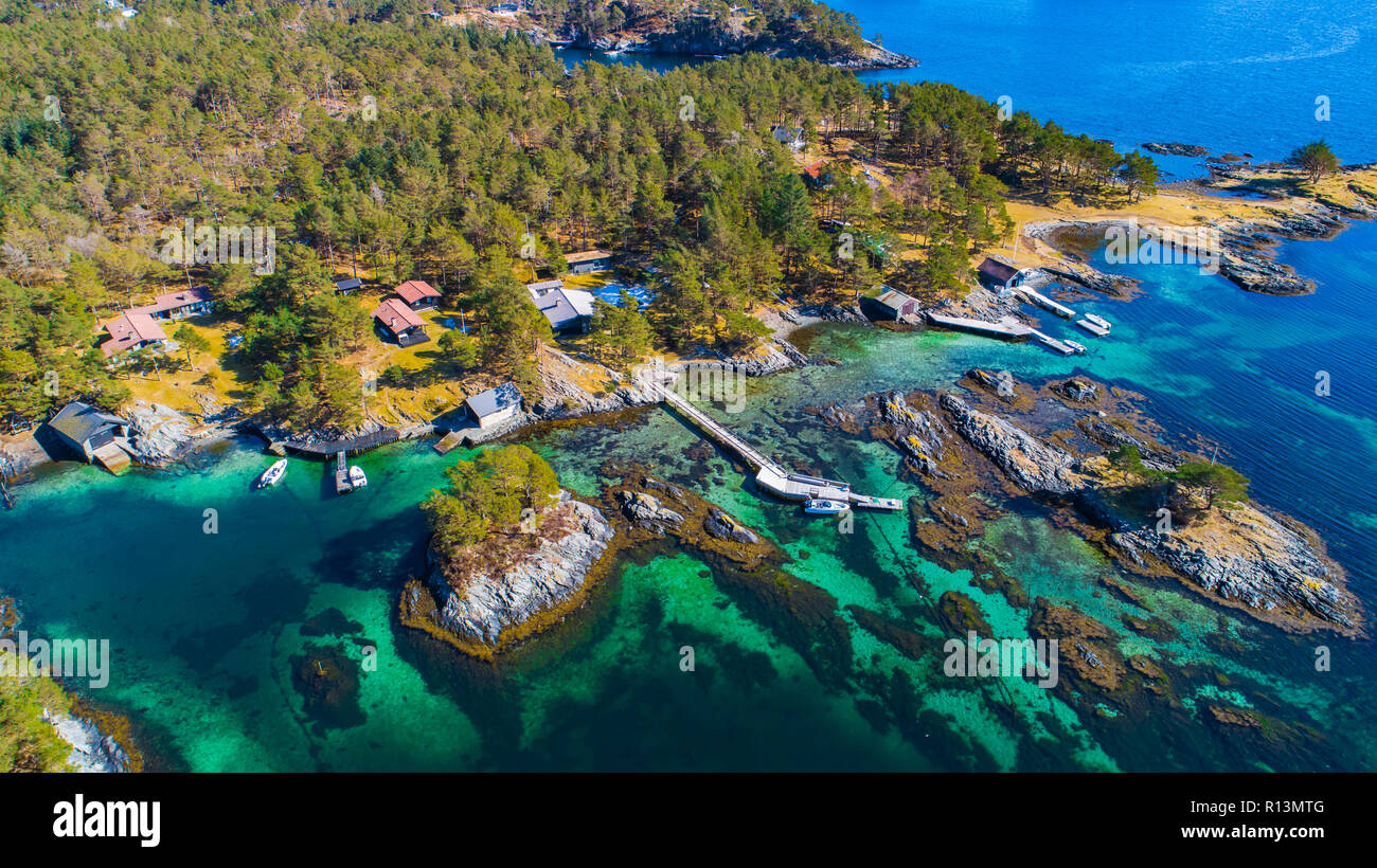 Aerial fjord view near Os village. Bergen, Norway Stock Photo - Alamy