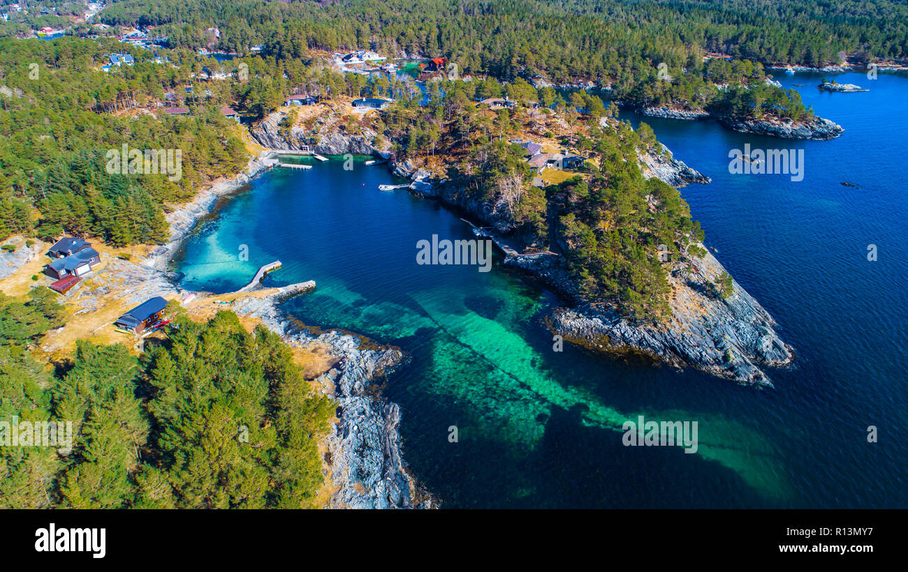 Aerial fjord view near Os village. Bergen, Norway Stock Photo - Alamy