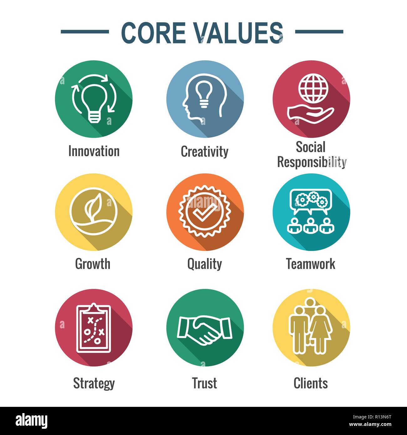 Core Values Outline or Line Icon Conveying Integrity & Purpose Stock Vector Image & Art - Alamy